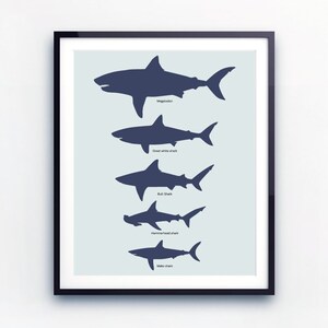 Shark Printable Ocean Theme Nursery Sea Animal Print - Etsy