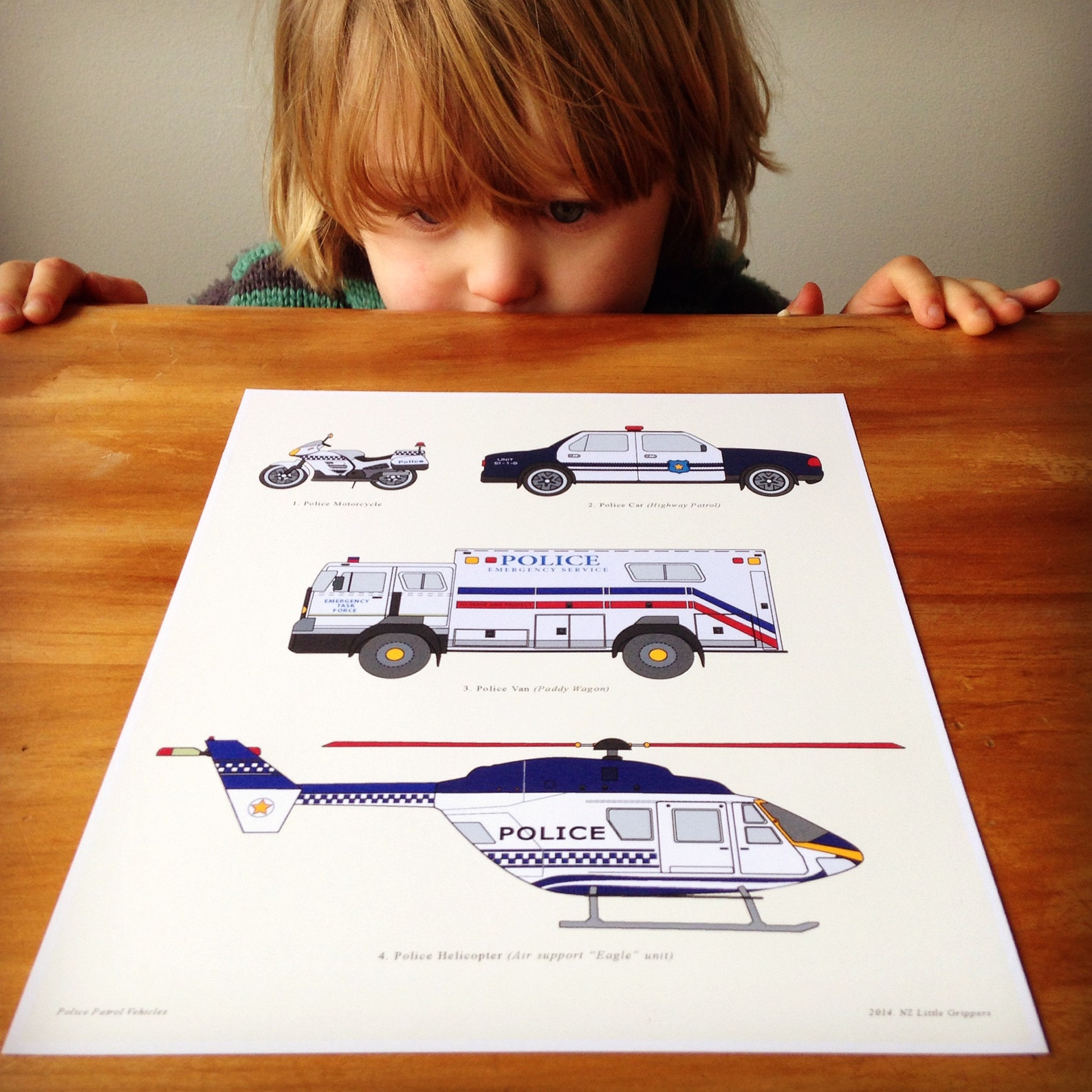 Police Car Poster Kids Printable home decor Truck wall art | Etsy