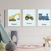 Toddler Print Set Boys Nursery Decor Construction Truck - Etsy