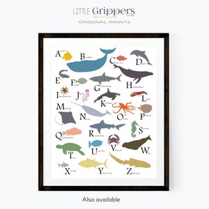 Ocean Animal Nursery Decor, 1-10 Counting Poster, Gender Neutral Kids ...