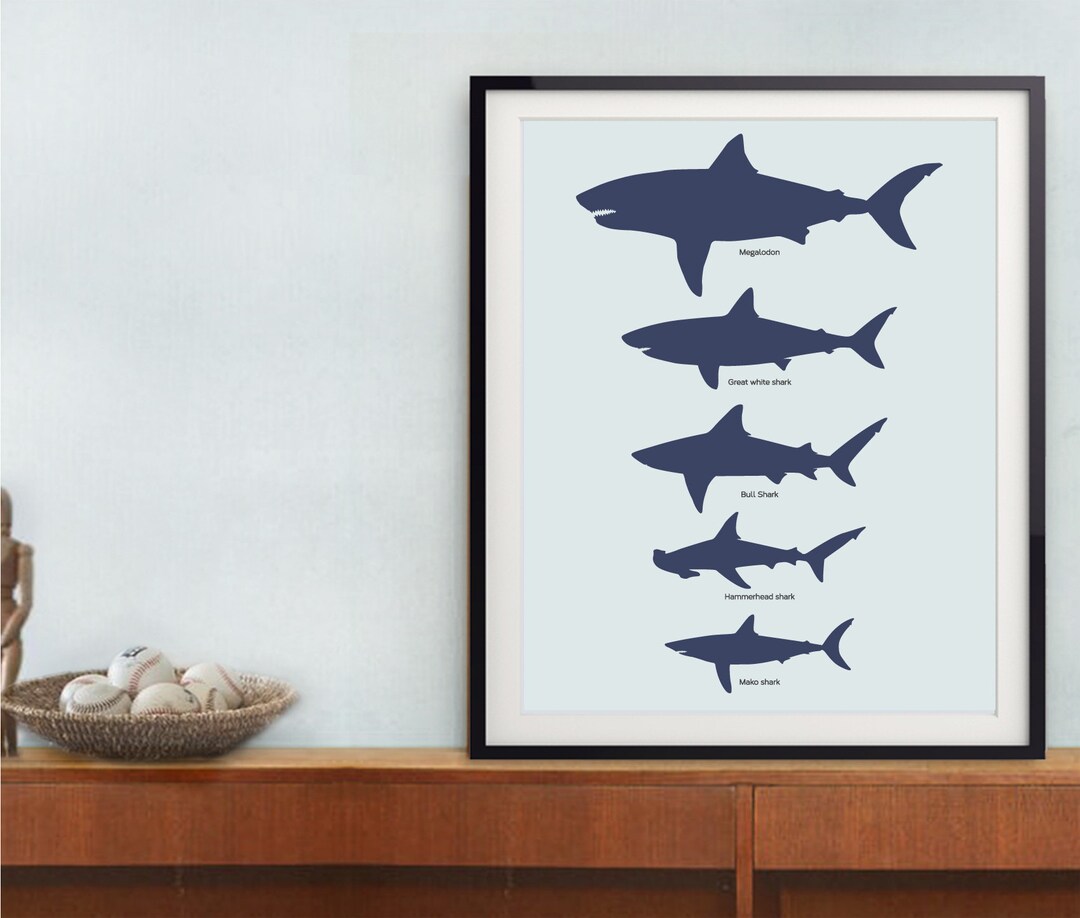 Shark Printable Ocean Theme Nursery Sea Animal Print - Etsy