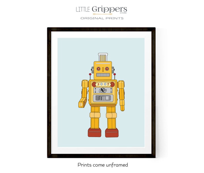 Robot print set Kids Robot art Gender neutral wall decor | Etsy