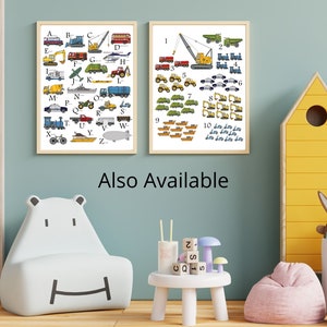 Vehicle Print Set, Train Poster, Boys Wall Art, Vehicle Poster, Farm ...