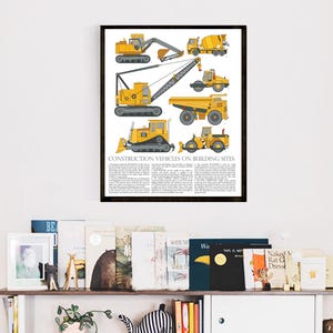 Construction Truck Poster, Boys Wall Art, Kids Room Decor, Nursery ...