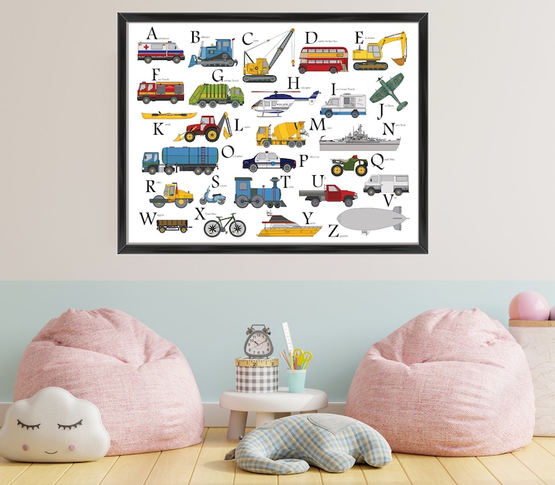 ABC Transportation Print, Kids Truck Decor (digital Download) - Etsy