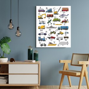 Alphabet Truck Print, Toddler Boys Wall Art, Nursery ABC Print ...