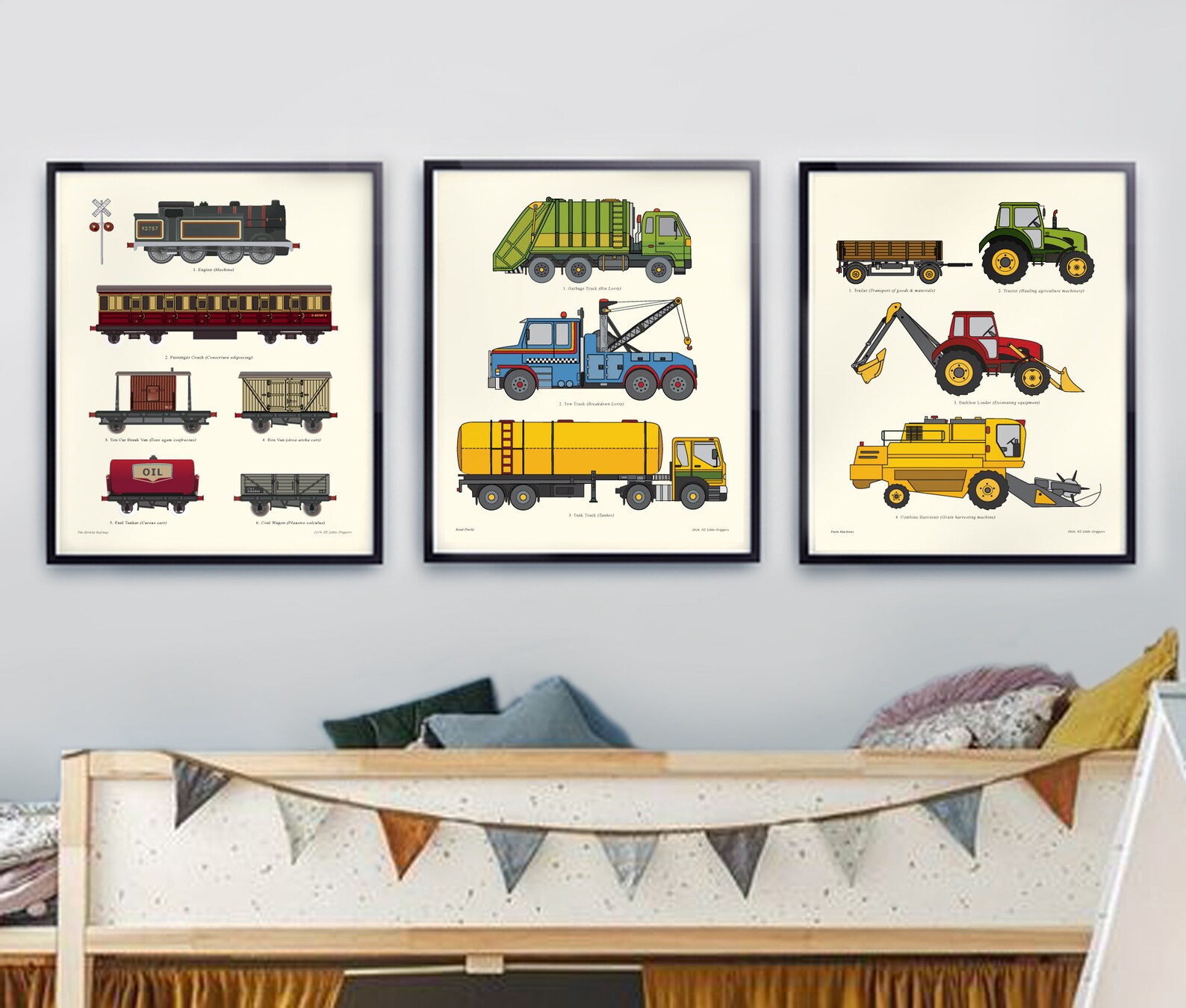 Transportation Print Set Toddlers Room Decor Boys Nursery - Etsy