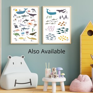 Ocean Alphabet Poster for Kids' Room - Nautical ABC Wall Art ...