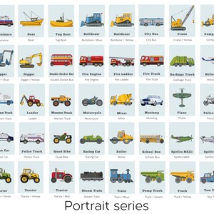 Toddler Print Set, Boys Nursery Decor, Construction Truck, Tractor Wall ...