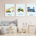 Toddler Print Set Boys Nursery Decor Construction Truck - Etsy