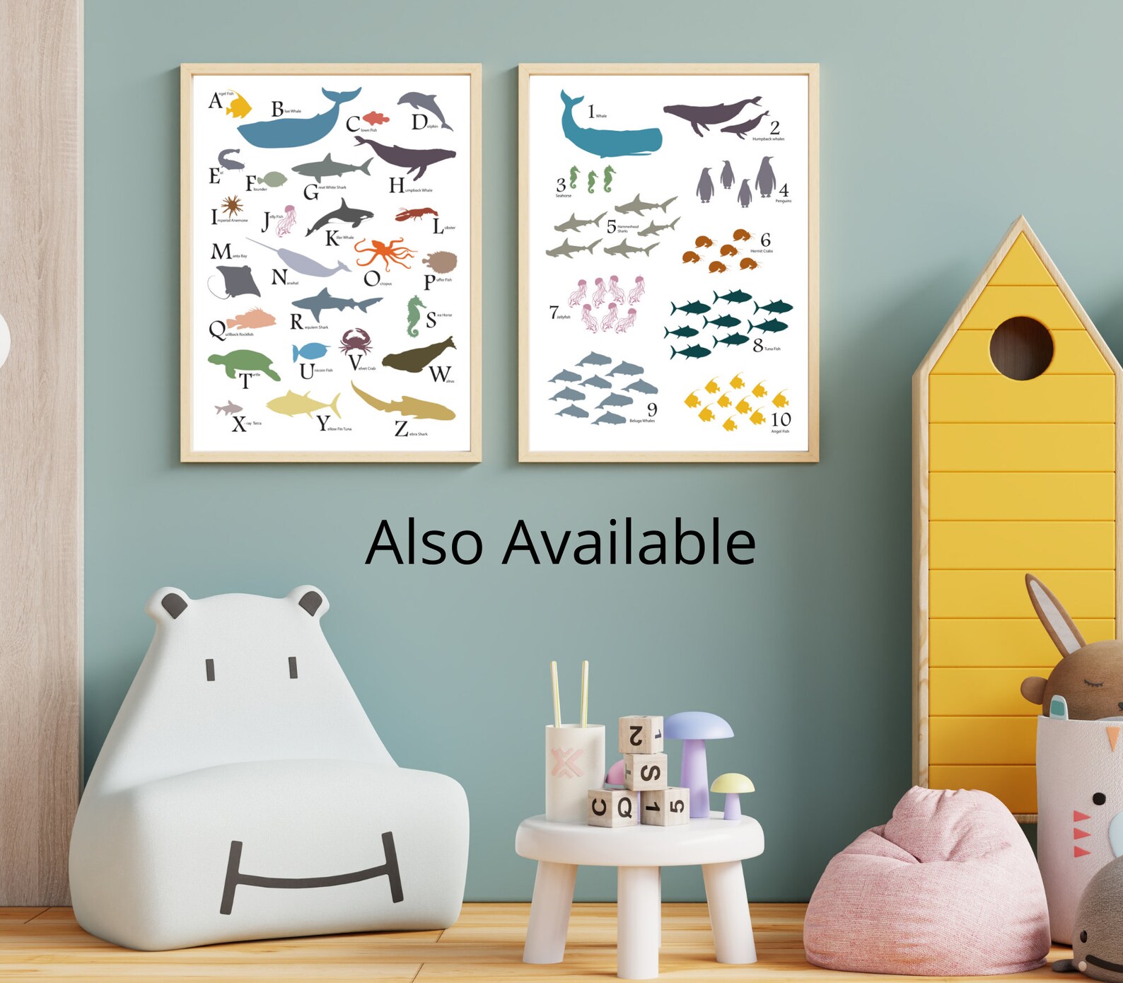 Ocean Alphabet Print Kids Animal Poster Animal Alphabet - Etsy
