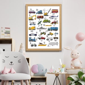 Alphabet Truck Print, Toddler Boys Wall Art, Nursery ABC Print ...