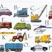 Alphabet Nursery Print, Truck Decor, Toddler Boy Art Print ...