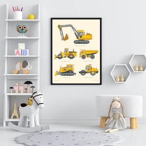Construction Truck Poster, Printable Wall Art, Vehicle Truck Print ...