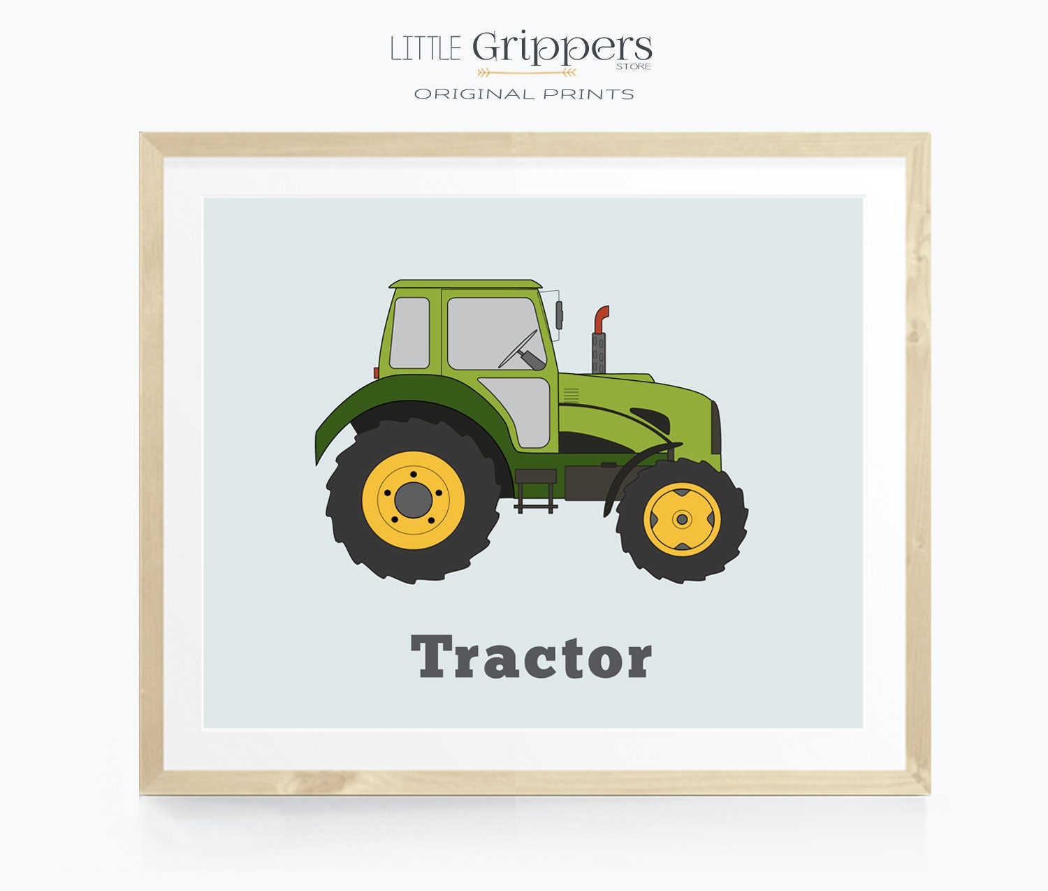 Art & Collectibles Digital Prints Tractor Illustration Toddler boy room ...