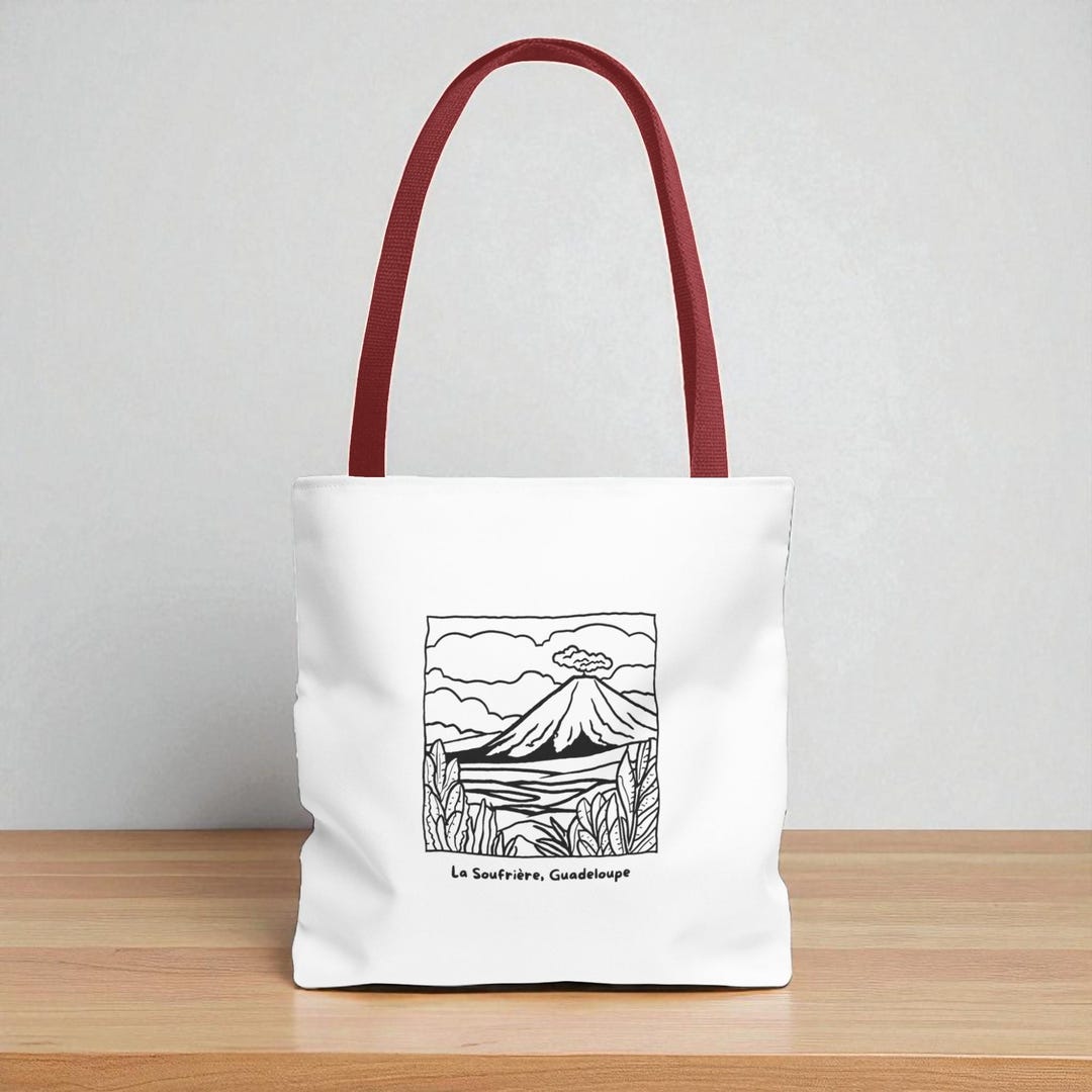 Guadeloupe's Volcano in the Caribbean Tote Bag, Caribbean Island Travel ...