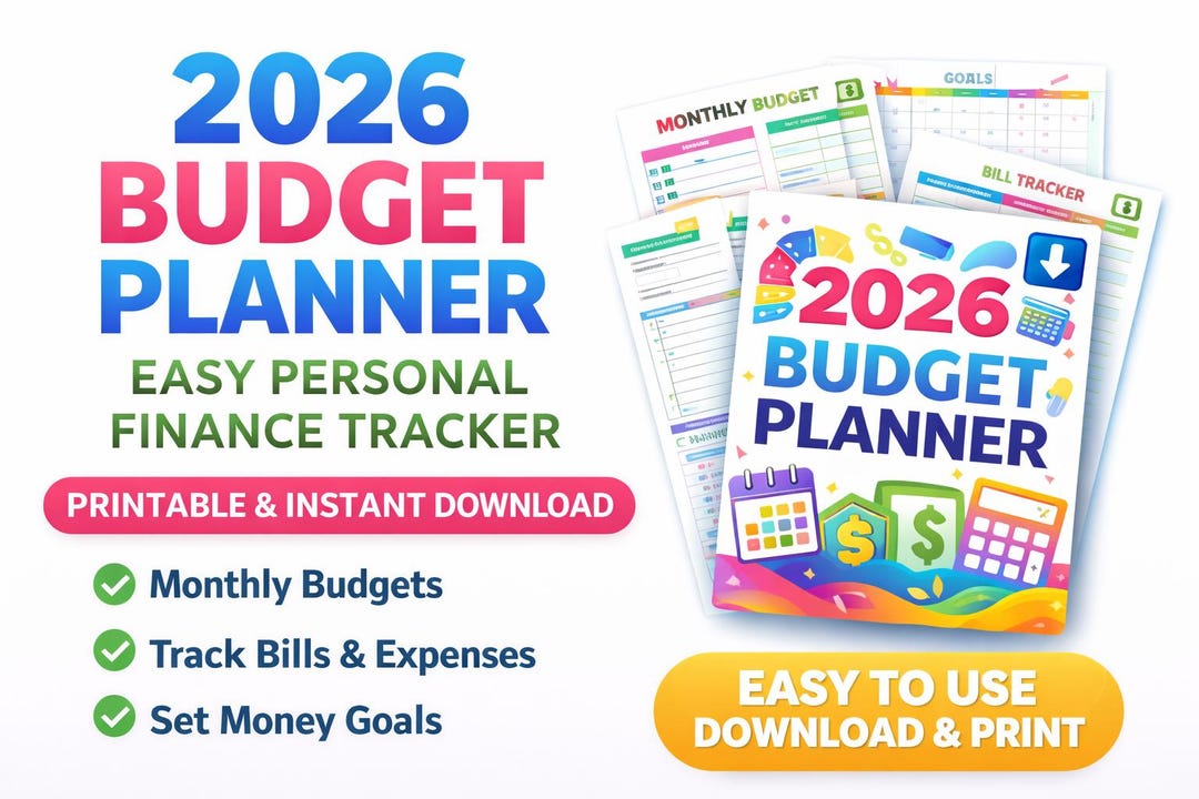 2026 Budget Planner Printable Simple Monthly Budget Template PDF Easy ...