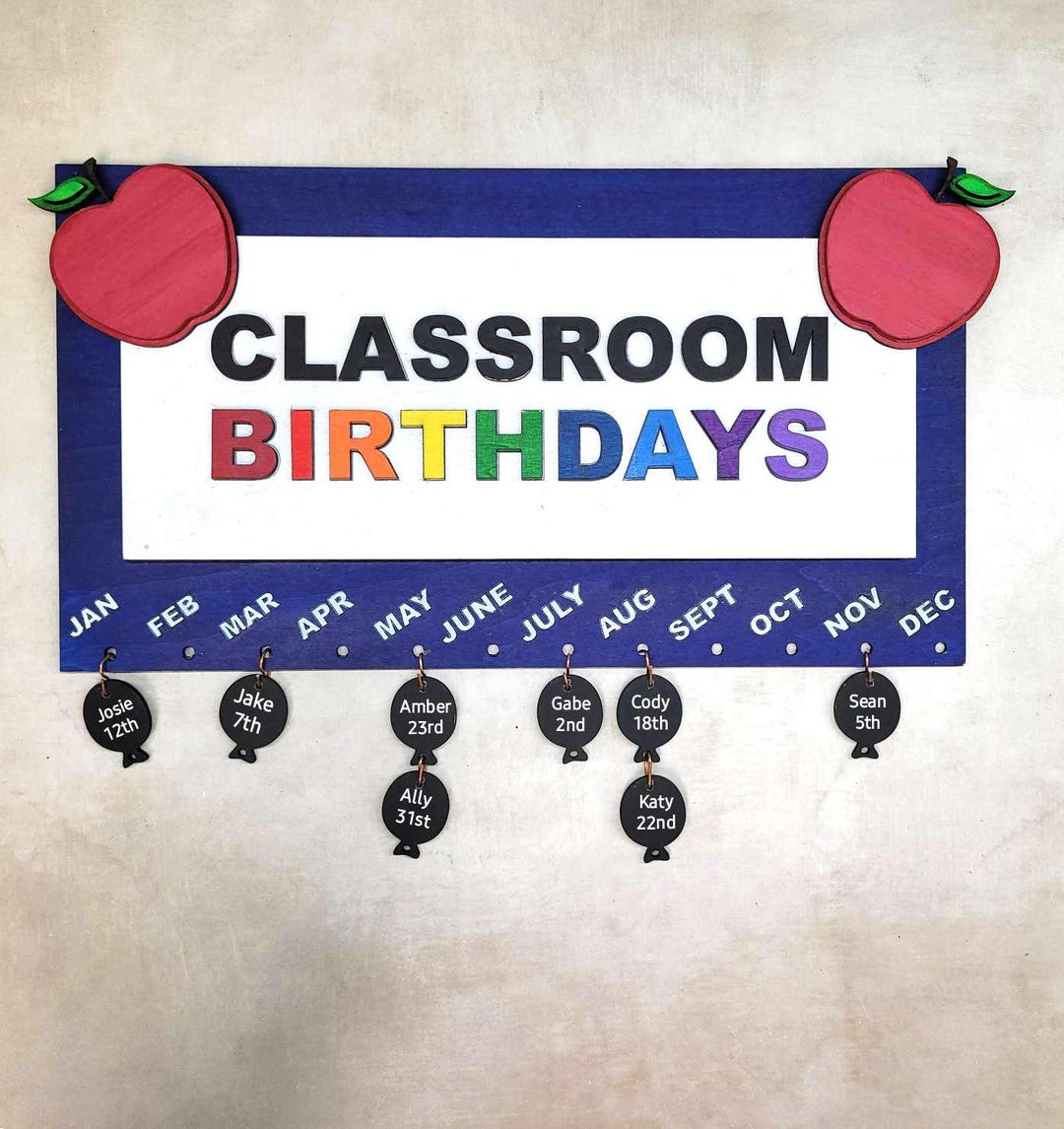 Birthday Tracker Banner SVG: Classroom Decor, Laser Cut File - Etsy