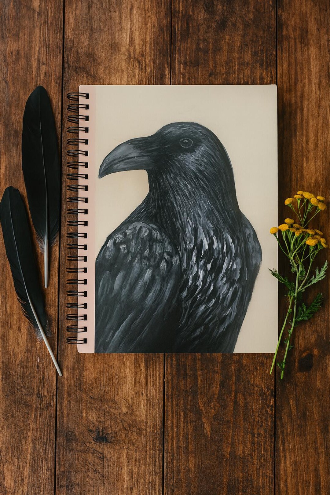 One of a Kind Raven Journal – Hand Painted Ritual Art Journal for ...