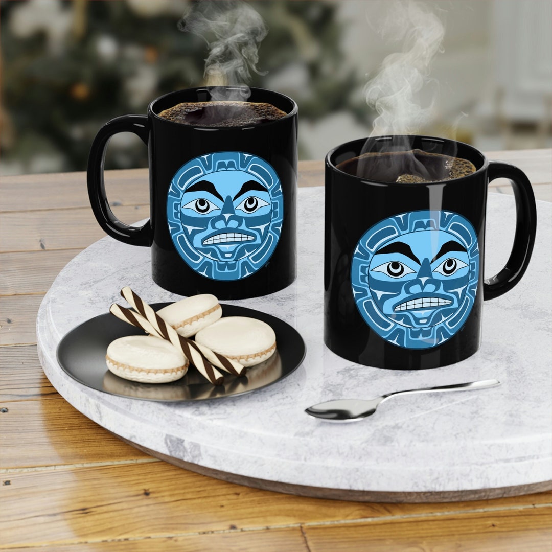 Haida Blue Moon - PNW Flat Design Totem Alaska Art Tlingit Haida Two ...