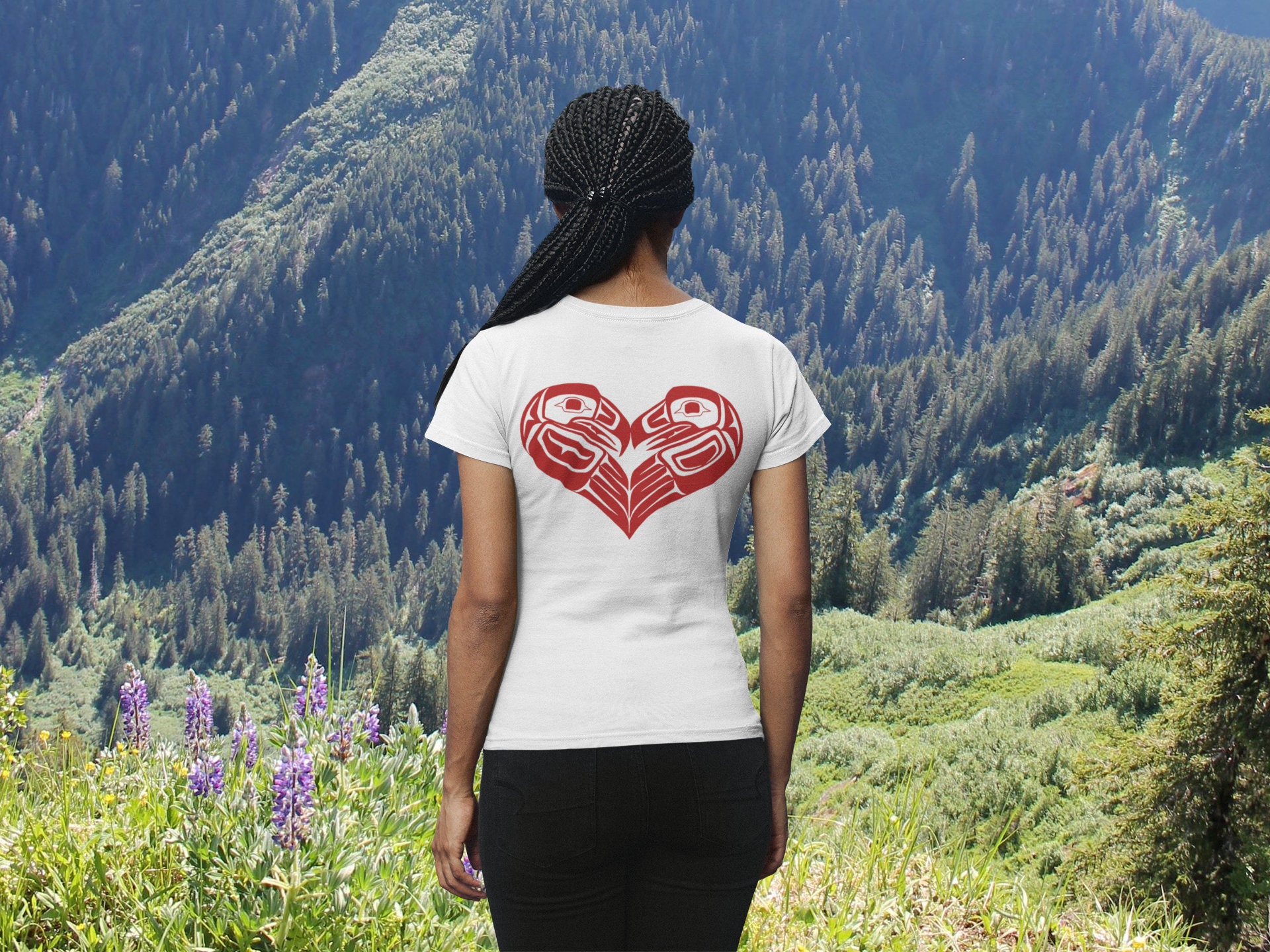 Tlingit Lovebirds Raven and Eagle Front and Back Alaskan - Etsy