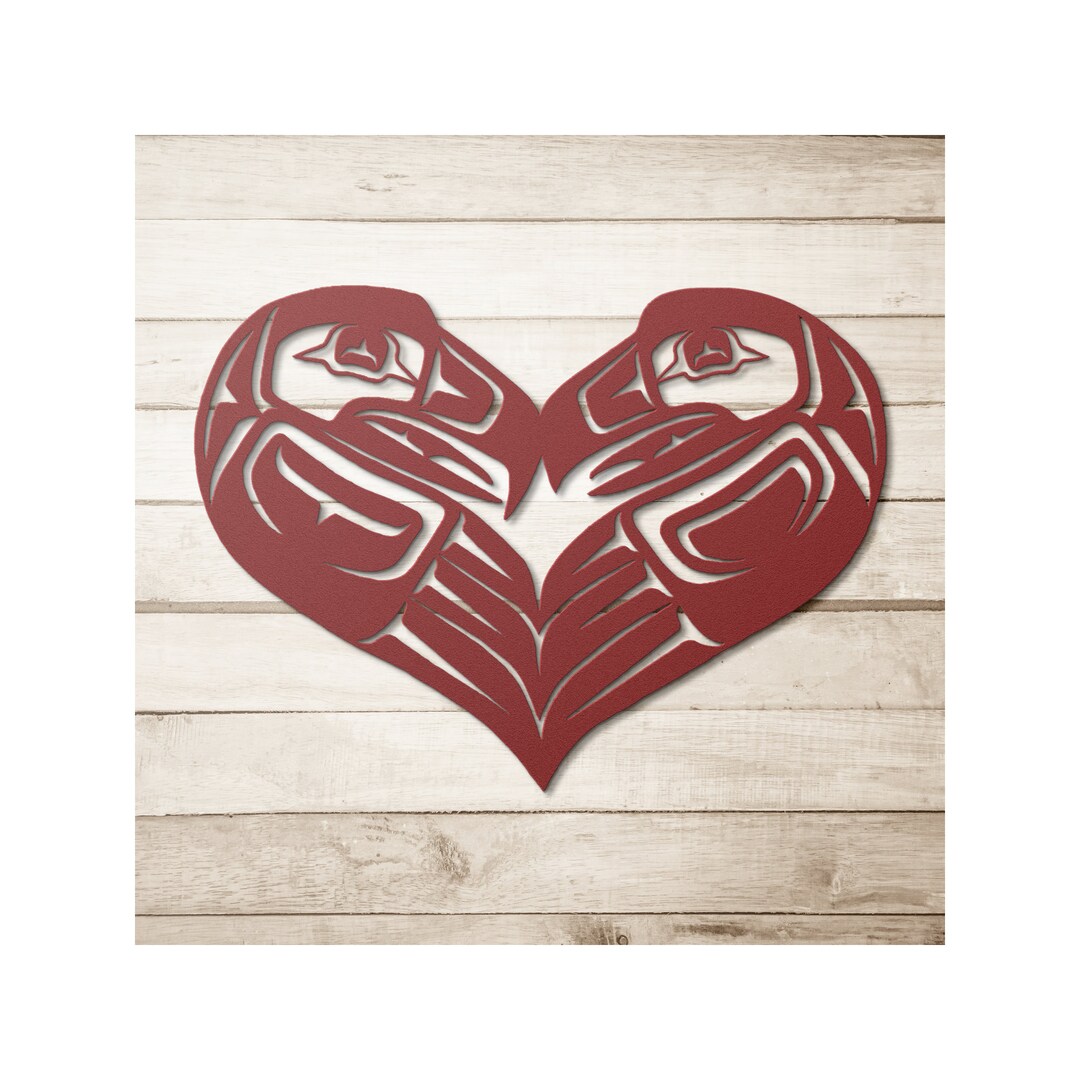 PNW Lovebirds Metal Wall Art, Raven and Eagle, PNW Flat Design ...
