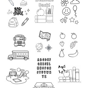 Back to School Coloring Pages Set of Ten Simple Coloring Pages for Kids ...
