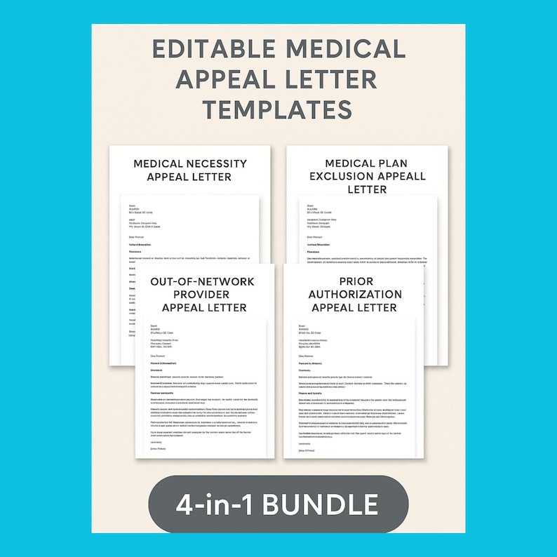 Editable Medical Appeal Letter Templates: Insurance Denial, Prior Auth ...