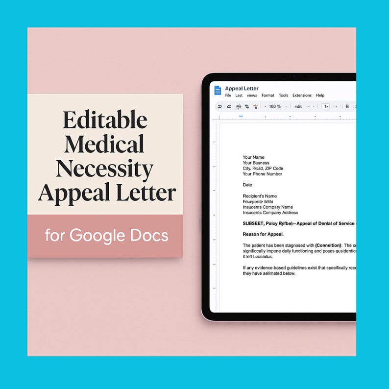Editable Medical Appeal Letter Templates: Insurance Denial, Prior Auth ...