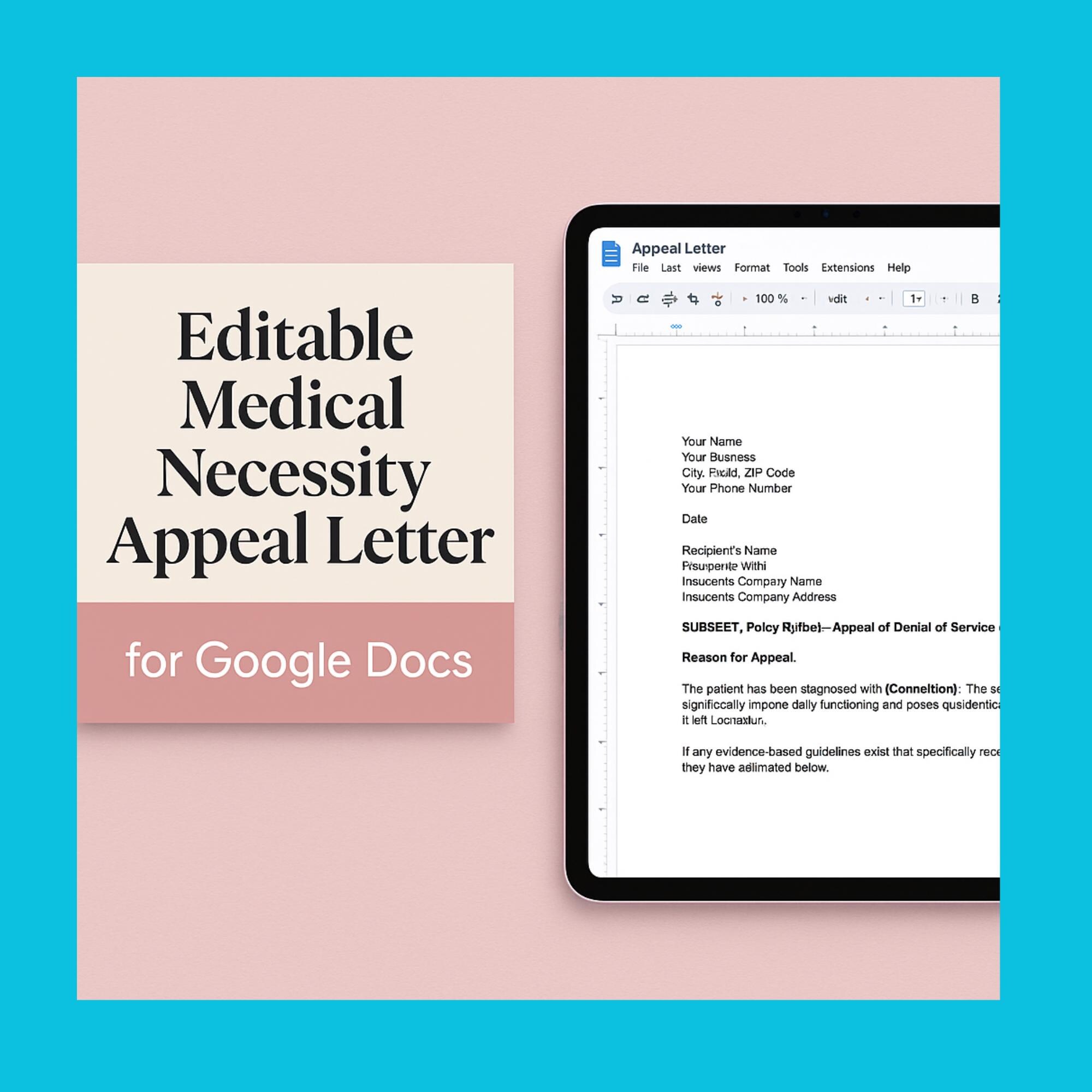 Editable Medical Appeal Letter Templates: Insurance Denial, Prior Auth ...