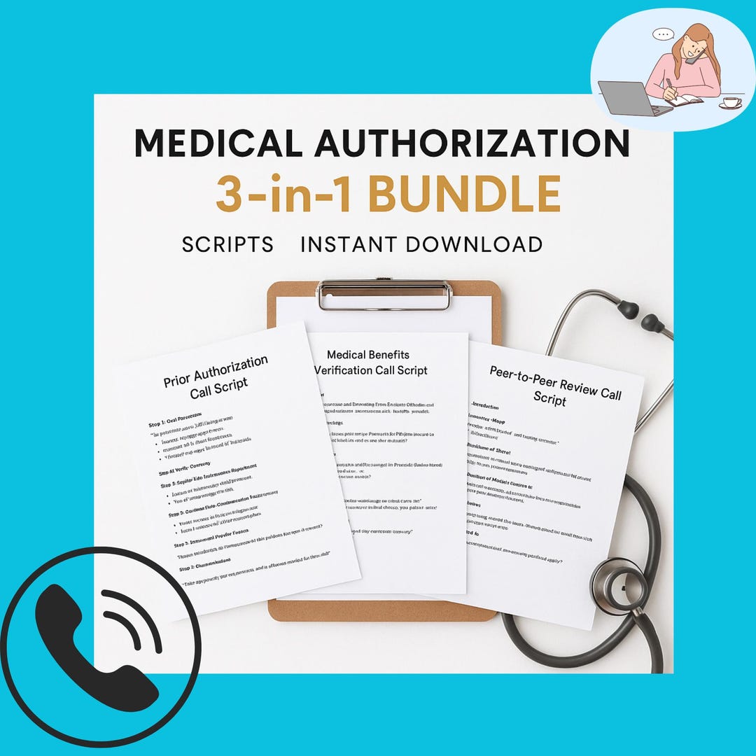 3-in1 Medical Authorization Call Script Bundle PDF Download - Etsy