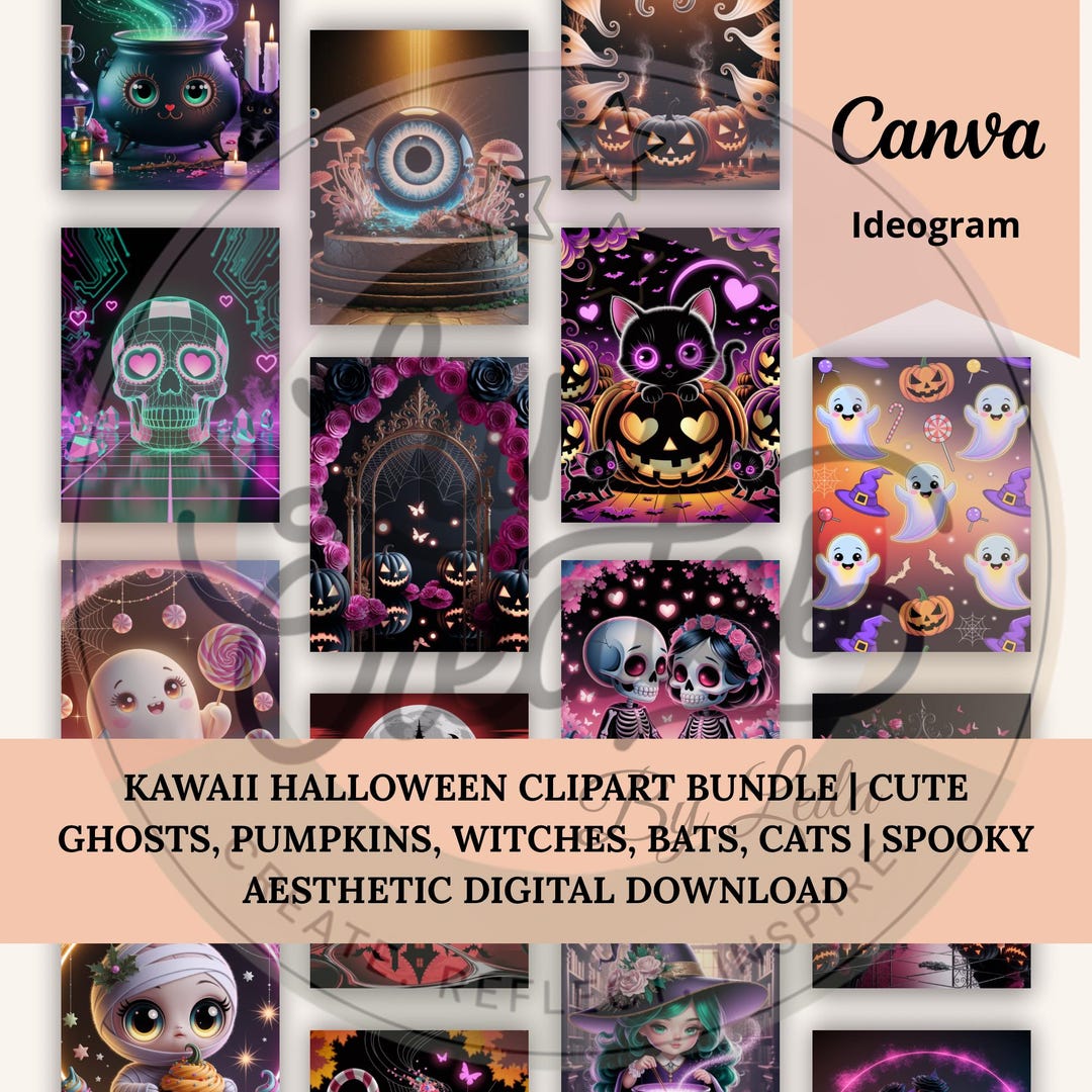 100 Halloween Clipart Images | Kawaii, Spooky, Cartoon (digital ...