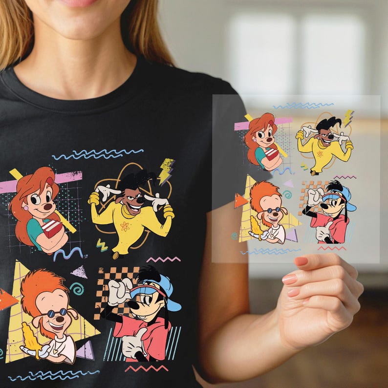 Retro 90s Disney Vintage A Goofy Movie Characters Dtf,goofy Max Roxanne ...