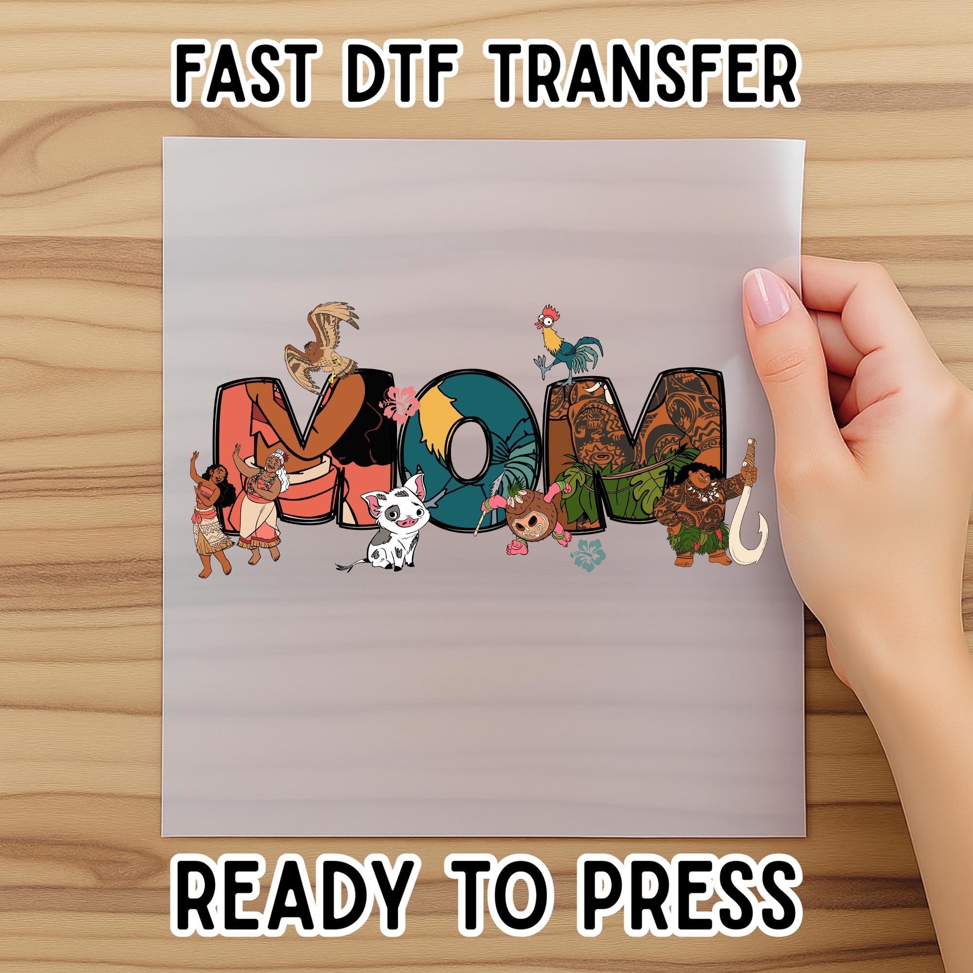 Disney Moana Mom Dad Dtf, Princess Moana Family Matching Dtf, Maui Dtf ...