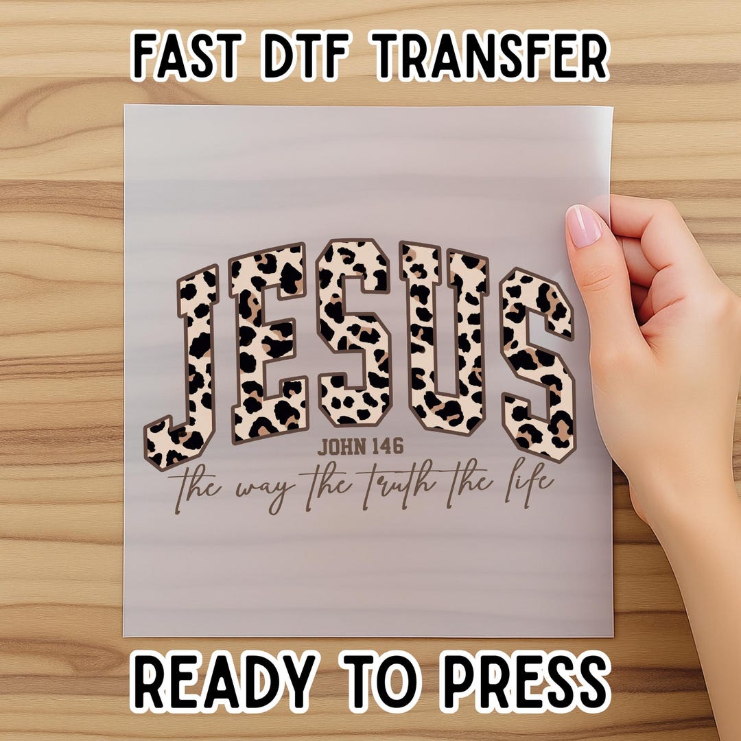 Christian Jesus Dtf, Cheetah Print Bible Verse Dtf, Trendy Faith ...