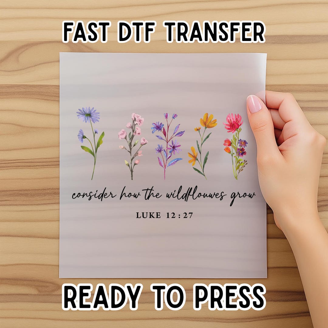 Wildflower Bible Verse DTF Transfer: Christian Women's Faith - Etsy