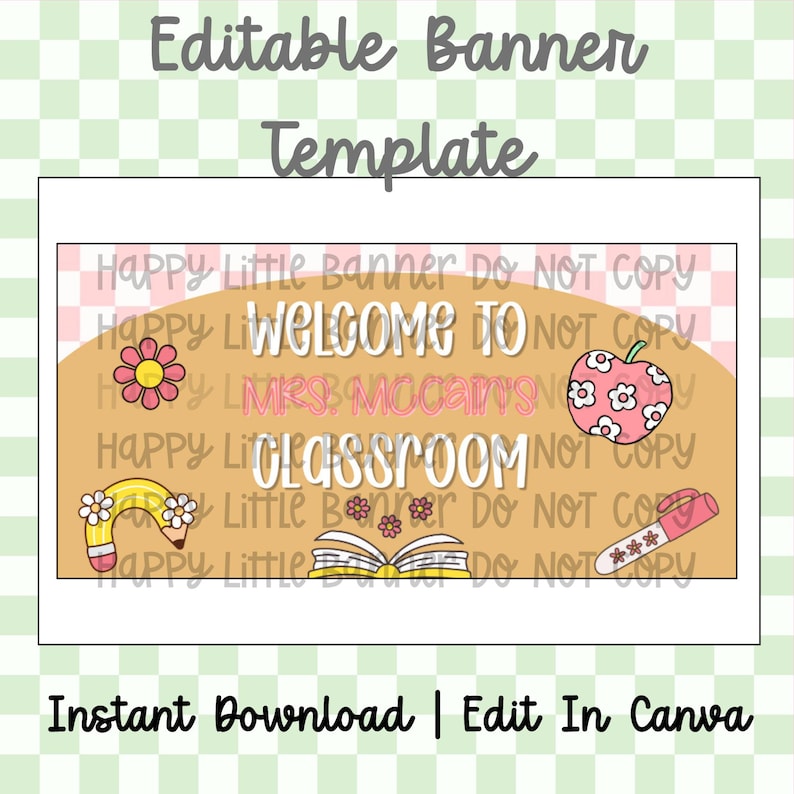 Editable Classroom Banner Template | Welcome Sign (digital Download) - Etsy