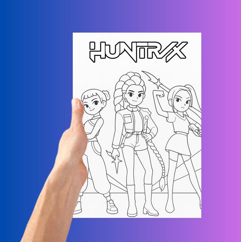 Kpop Cartoon Version Activity Games Party Pack Printable Demon Hunters ...