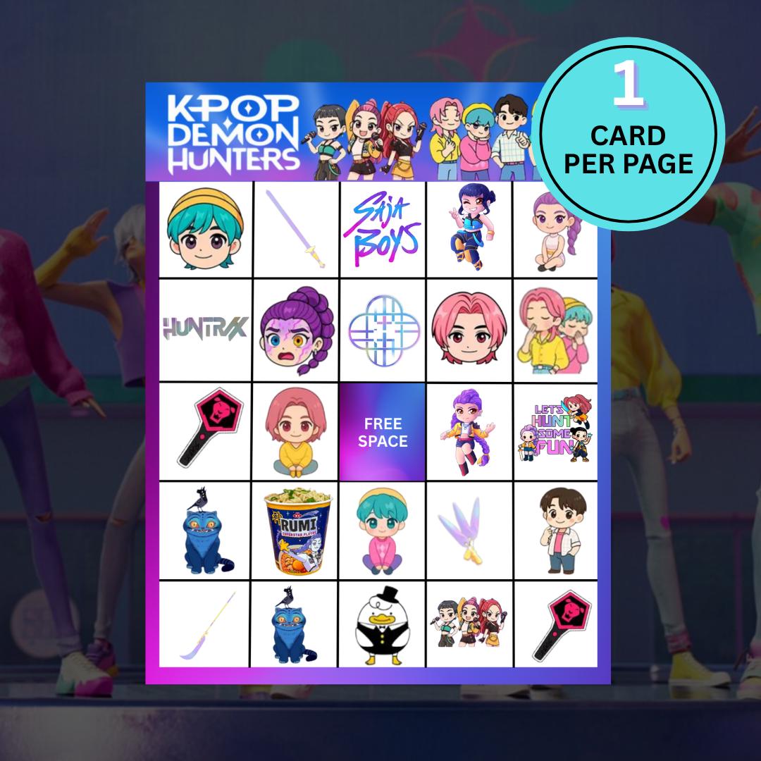 Kpop Demon Hunters Huntrix Saja Boys BINGO Game Digital Download ...