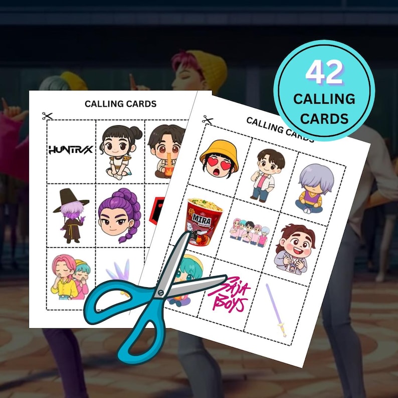 Kpop Demon Hunters Huntrix Saja Boys BINGO Game Digital Download ...