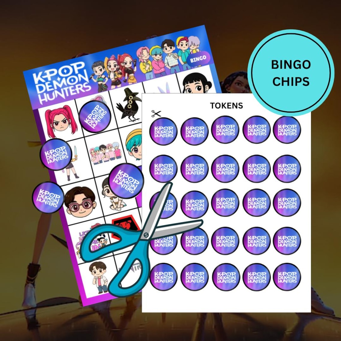 Kpop Demon Hunters Huntrix Saja Boys BINGO Game Digital Download ...