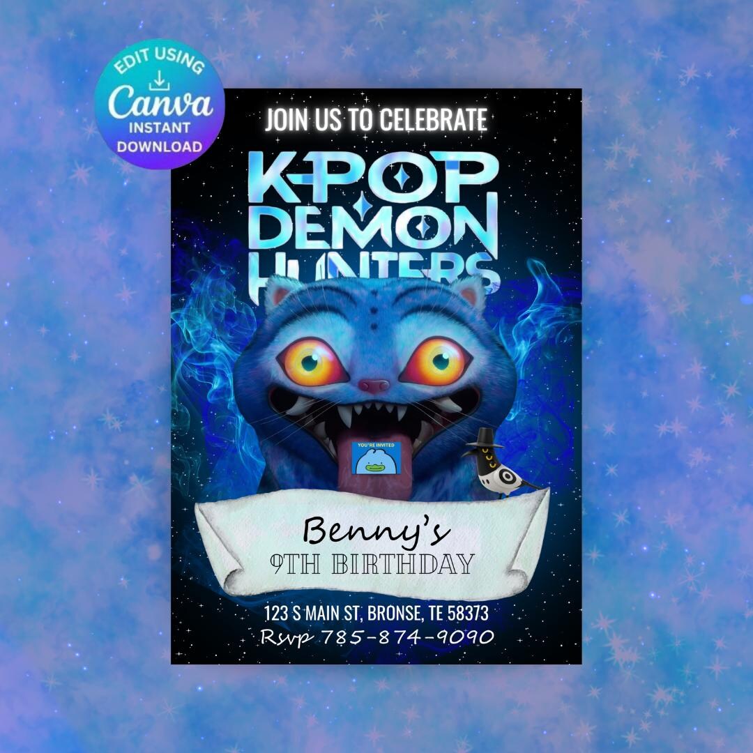 Derpy the Tiger K-pop Birthday Invitation Printable Party Invite ...
