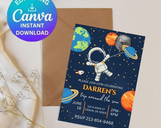 5x7 Printable Galaxy Nebula Birthday Party Invitation, Space Birthday ...