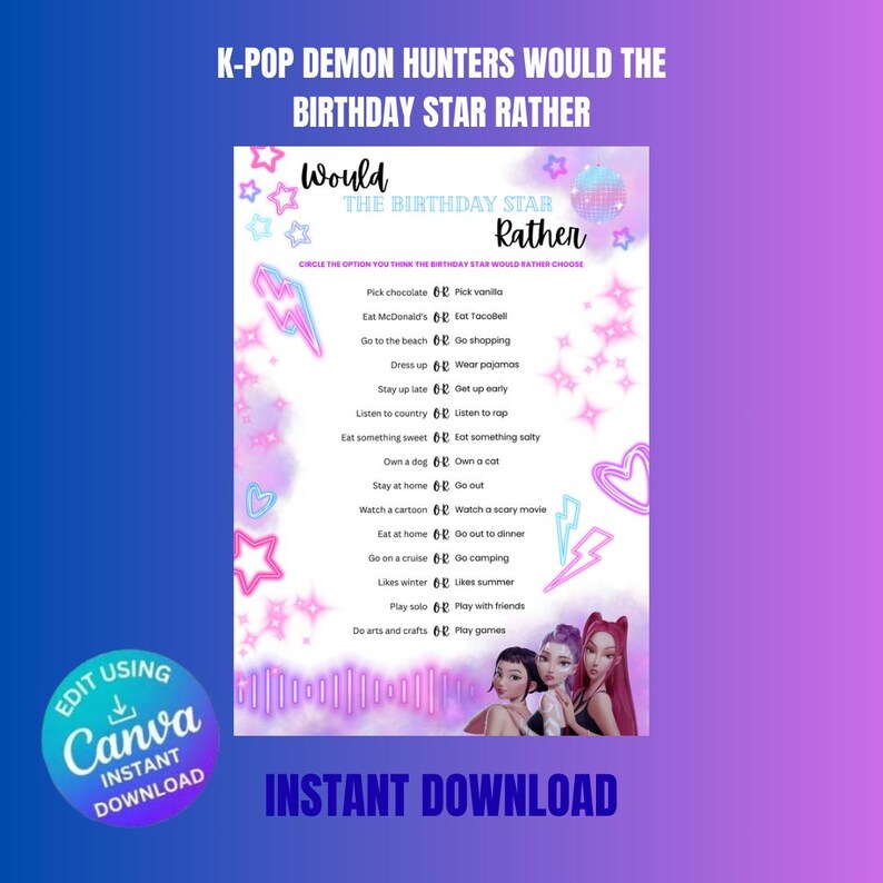K-pop Would the Birthday Star He/she Rather Game Party Activities ...