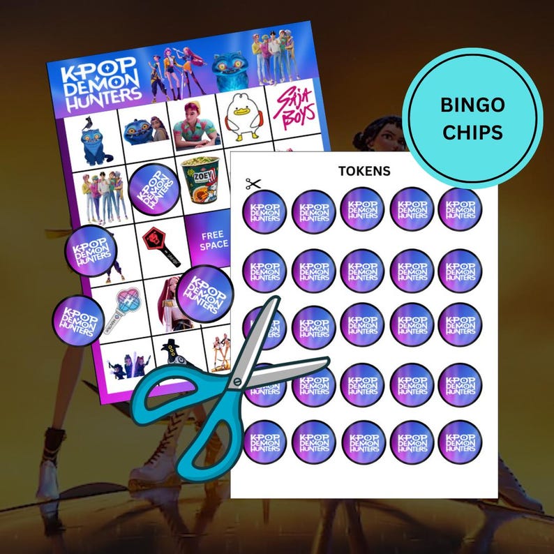 Kpop Demon Hunters Huntrix Saja Boys BINGO Game Digital Download ...