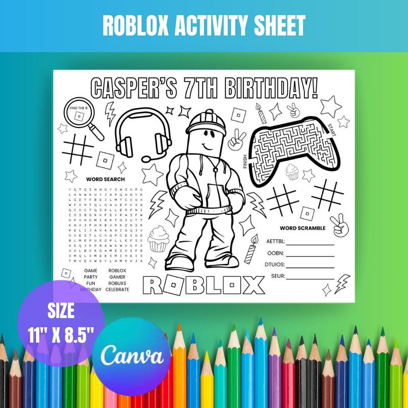 Roblox Paper Activities - Etsy