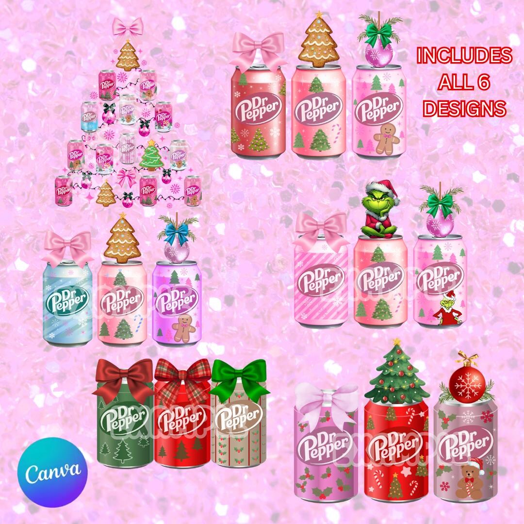 Dr Pepper Christmas PNG Bundle Funny Soda Lover Sublimation Girly Soft ...