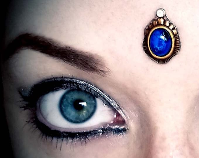 Genuine Lapis Lazuli Bindi, Face Jewel, Tribal Fusion Bindi, Forehead ...