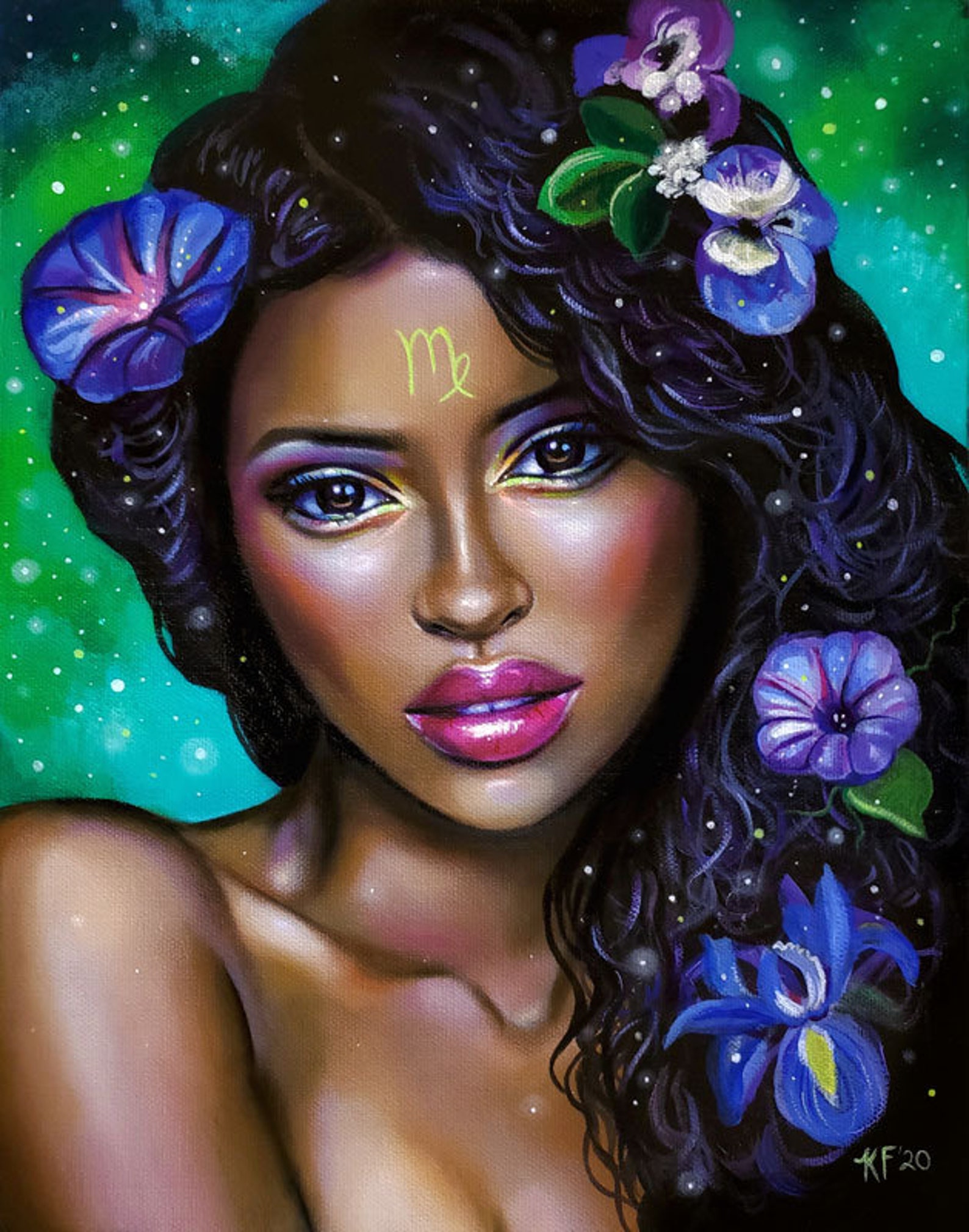Virgo Original Oil Painting Zodiac Art Fantasy Art - Etsy