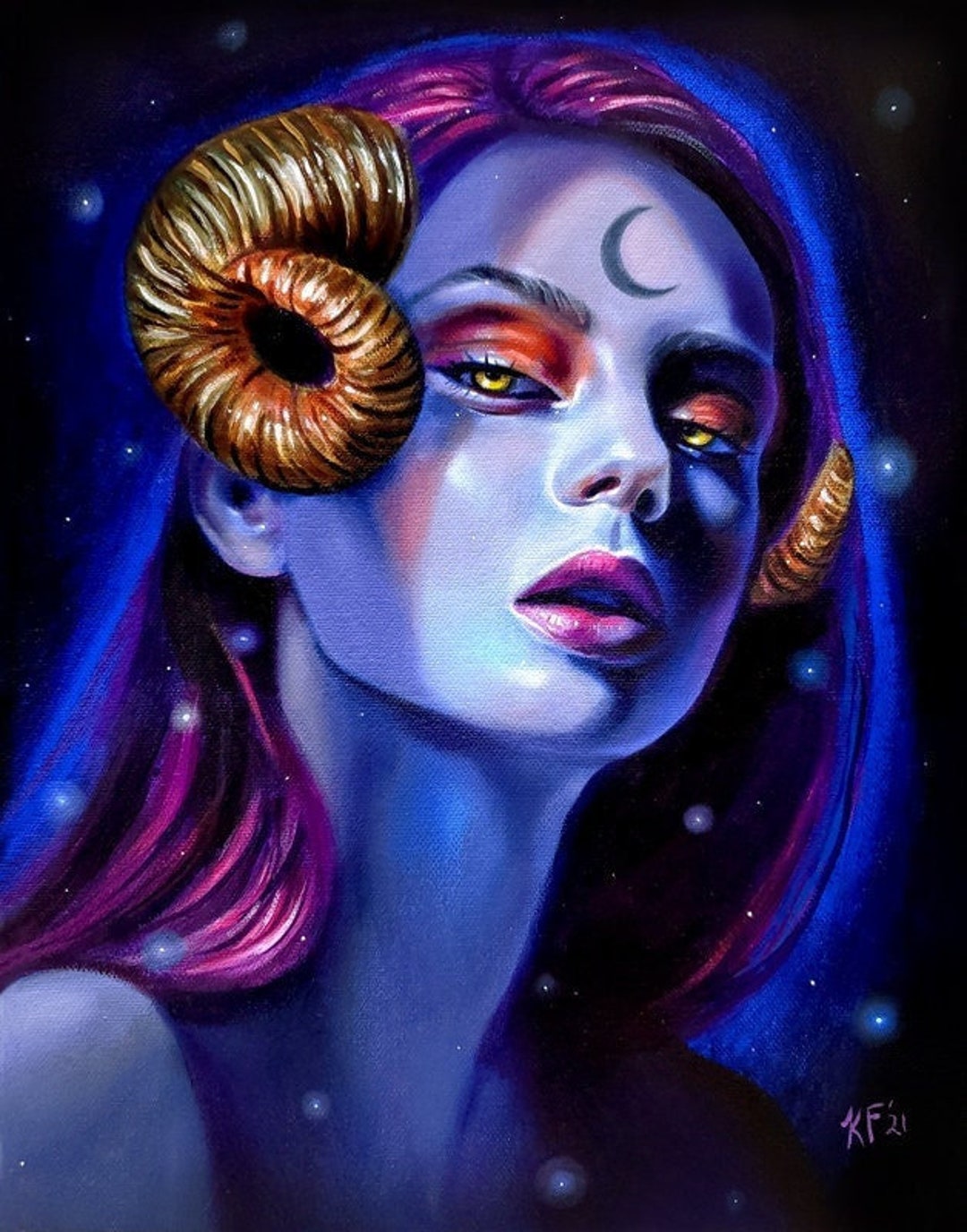 Lilith Original Oil Painting Goddess Art Fantasy Art Pagan - Etsy